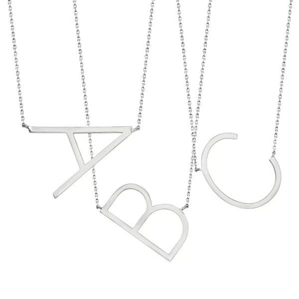 Initial Angled Necklace – JxALLURE